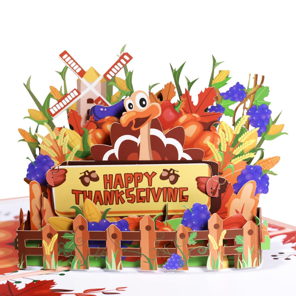 GREETING ART Turkey Thanksgiving Card Pop Up,Happy Thanksgiving Pop Up ...