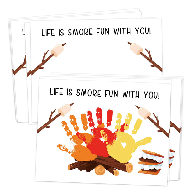 Handprint Art Craft Kits for SMores Party, 10-Pack 8.5x11 Inch Handpri ...