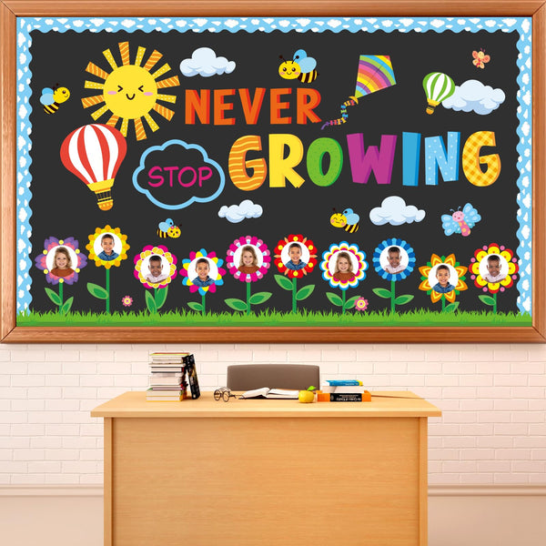 Spring Bulletin Board Set Flower Growth Mindset Classroom Decorations ...