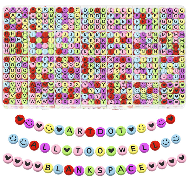 ARTDOT 1400 Pieces Letter Beads for Friendship Bracelets Making Kit, 2 ...