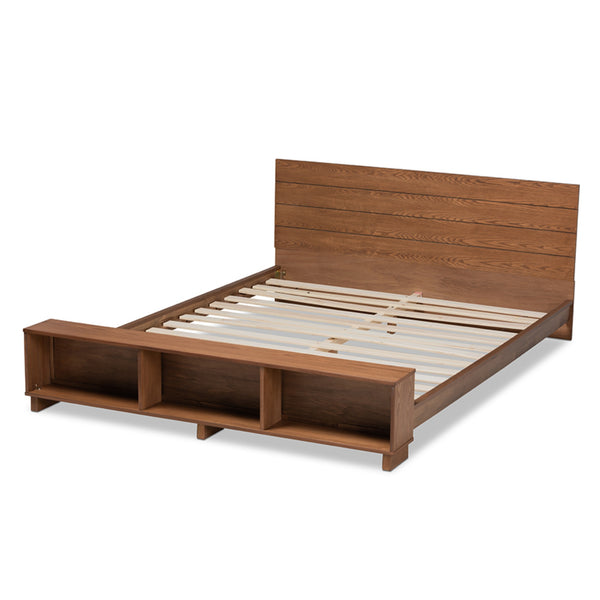 Baxton Studio Regina Modern Rustic Ash Walnut Brown Finished Wood Full ...