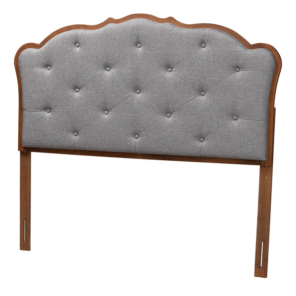 Baxton Studio Leandra Classic And Traditional Grey Fabric And Walnut B ...