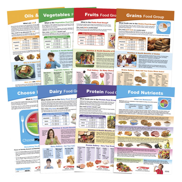 Sportime Myplate Bulletin Board Chart Set, Grades 5 To 9, 8 Pieces ...