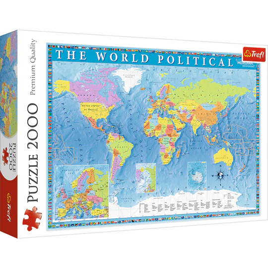 Trefl 2000 Piece Jigsaw Puzzle, Political Map Of The World– Slickpurchase