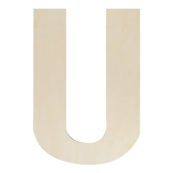 Wooden Letters 12 Inch, Big Wooden Letter U Shapes Cutouts Blank Unfin ...