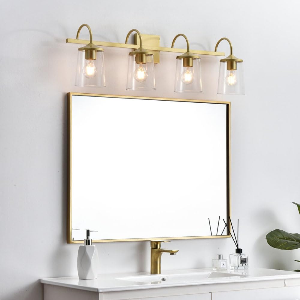 Living District Avani 4-Light Iron & Glass Bath Sconce In Chrome & Cle ...