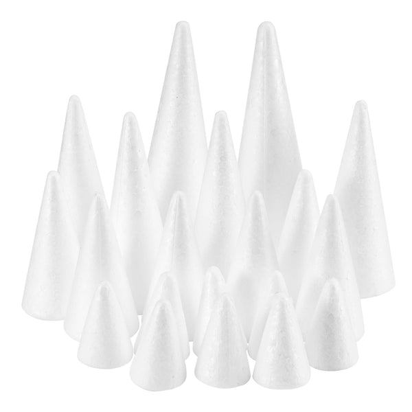 FFchuanhe 20-Pack Craft Foam Cones, Foam Tree Cones, Assorted Sizes Co ...