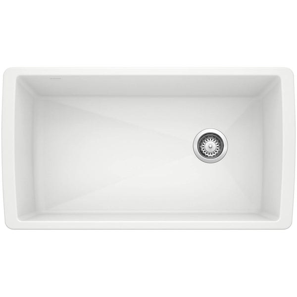 Blanco Diamond Silgranit Super Single Bowl Undermount - White ...