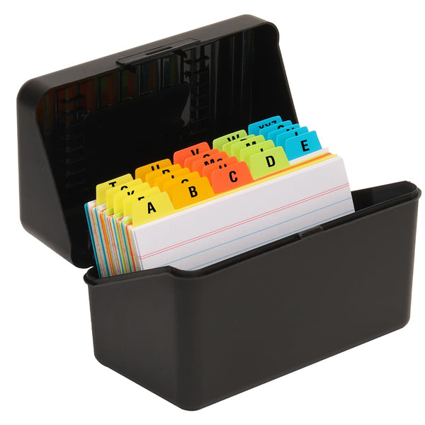 H4D 3x5 Index Card Holder with 100 Heavyweight Ruled Index Cards and 2 ...