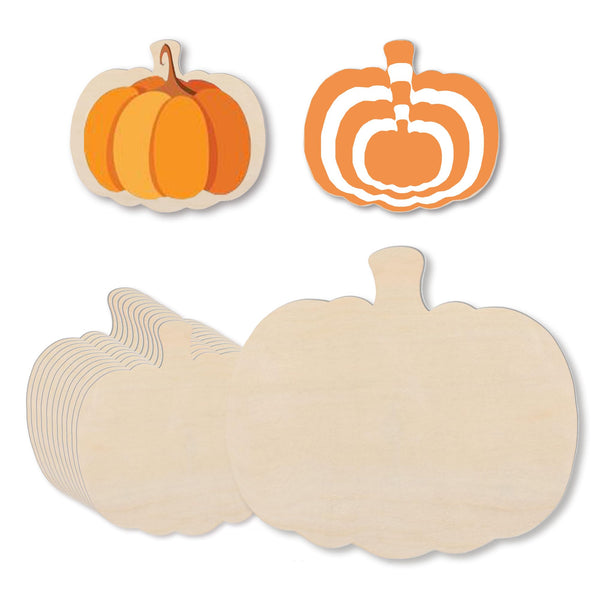 12PCS Large Wooden Pumpkin Cutouts 11inch Unfinished Wooden Pumpkin Cr ...
