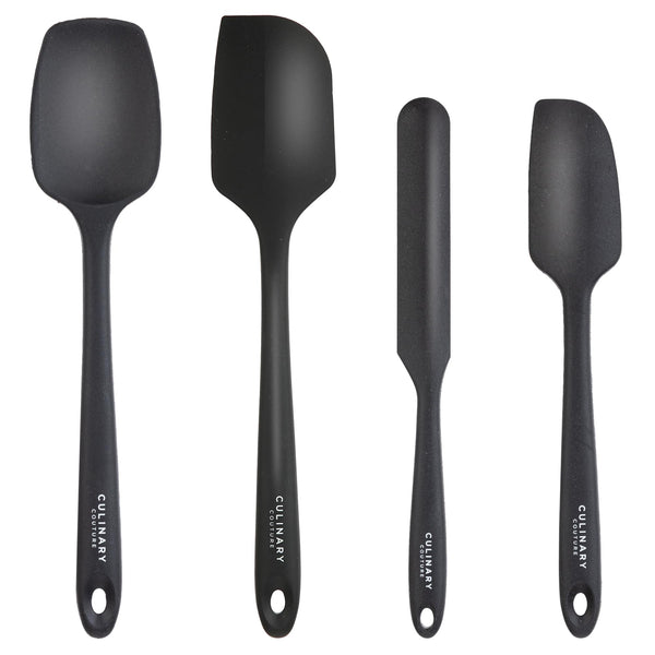 Culinary Couture 4-Piece Black Baking Spatula Set - Rubber Spatulas Si ...