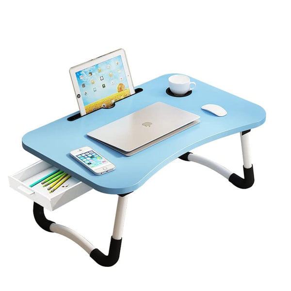 Lap Desk with Storage Drawer, Cup and Tablet Holder, Bed Tray Table, F ...