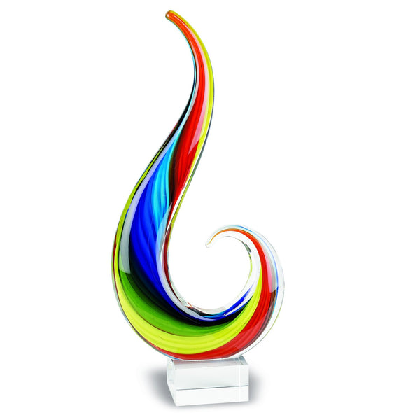 Badash Rainbow Note Murano-Style Art Glass Centerpiece - 12 Tall Mouth ...