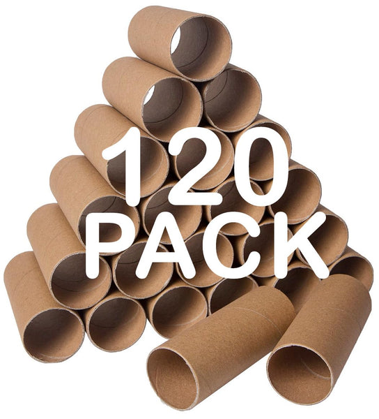 120 Pack Thick Cardboard Tubes For Crafts - Craft Rolls - Round Cardbo ...
