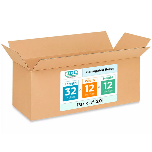 Long Shipping & Moving Boxes 32L x 12W x 12H (20-Pack) - Extra Strengt ...