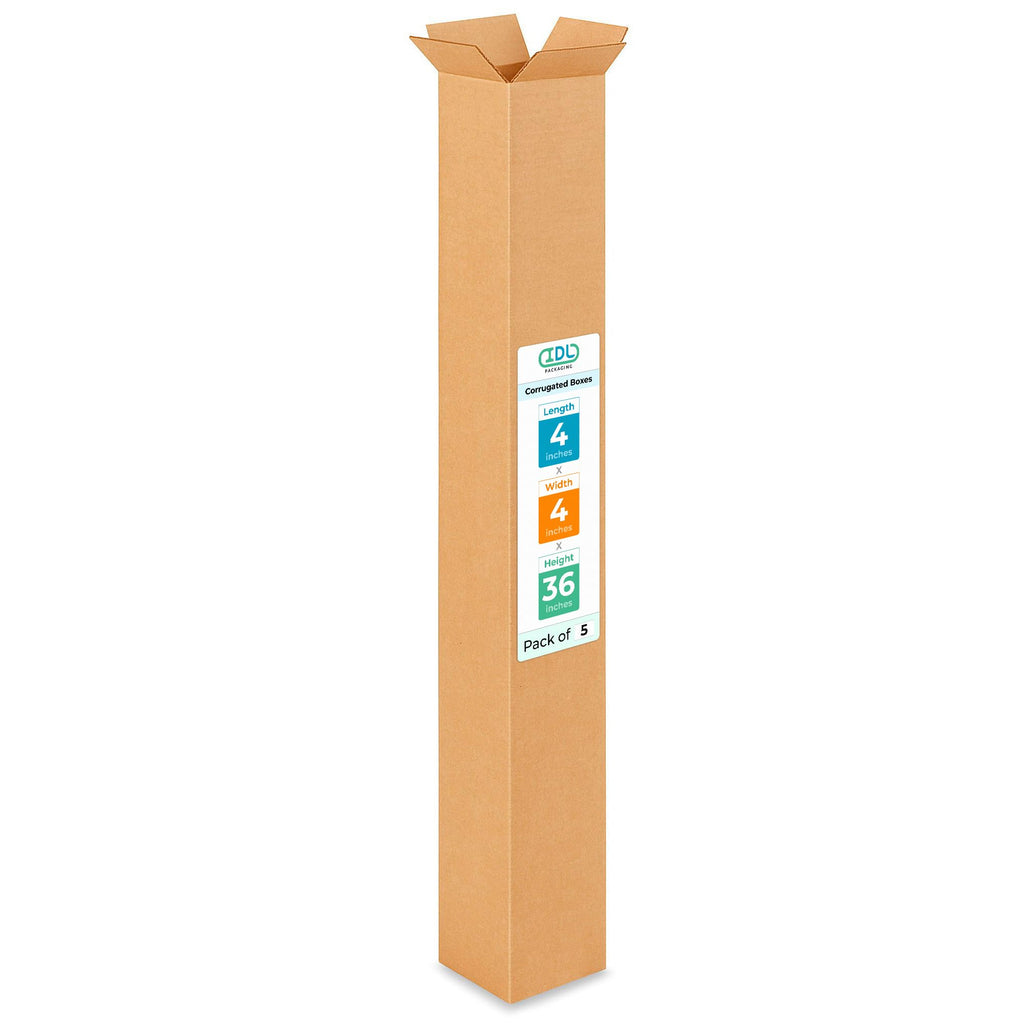 Tall Moving & Shipping Boxes 4 x 4 x 36 inches (5-Pack) - Extra Streng ...