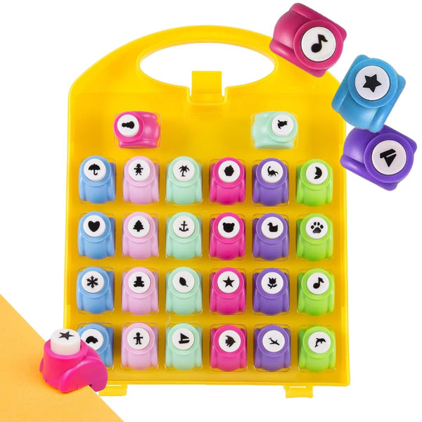 Scrapbook Paper Punch 26Pc Mini Paper Hole Punchers W Case - All Diffe ...