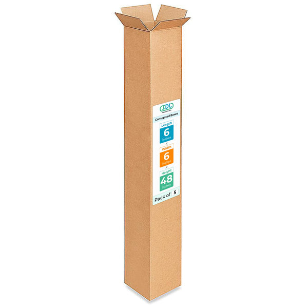 Tall Moving & Shipping Boxes 6 x 6 x 48 inches (5-Pack) - Extra Streng ...