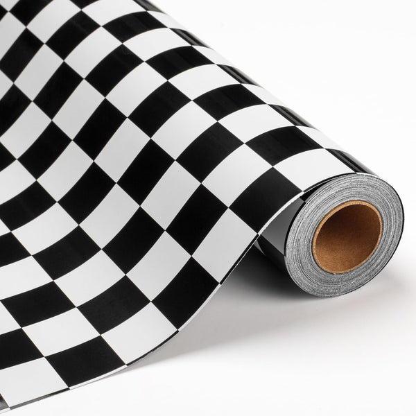 MAYPLUSS Gift Wrapping Paper Roll, Blue and White Checkered Flag Wrapp ...