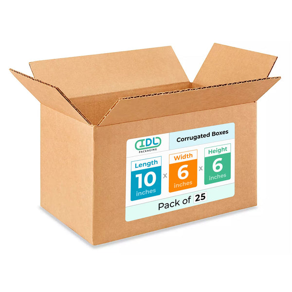 Medium Moving & Shipping Boxes 10L x 6W x 6H (25-Pack) - Extra Strengt ...