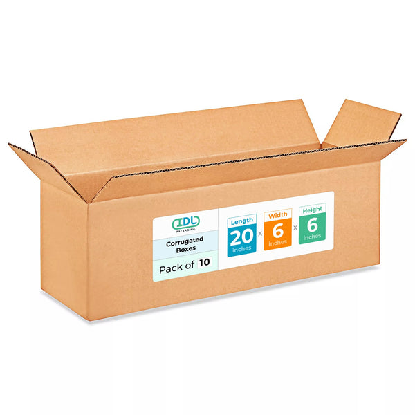 Long Shipping & Moving Boxes 20x6x6 inches (10-Pack) - Extra Strength ...