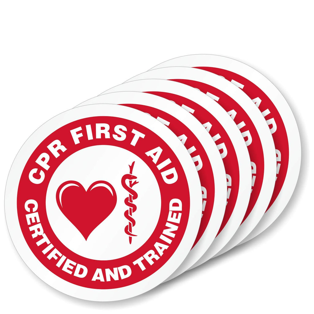 Smartsign Cpr First Aid - Certified And Trained Pack Of 5 Hard Hat Lab ...