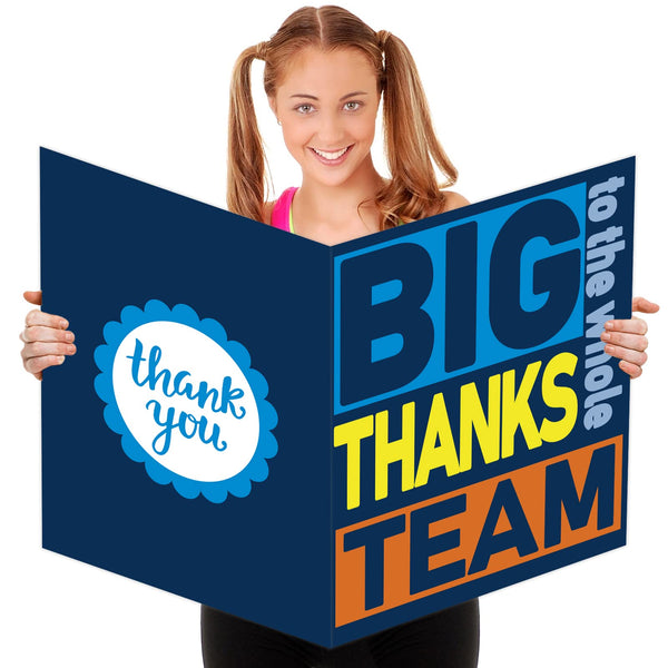 Big Thanks To The Whole Team Jumbo Greeting Card with Envelope Oversiz ...
