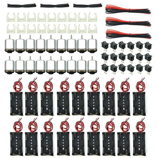 EUDAX 18 Set DC Motors Kit,Mini Electric 1.5-3V 24000RPM Hobby Motor w ...