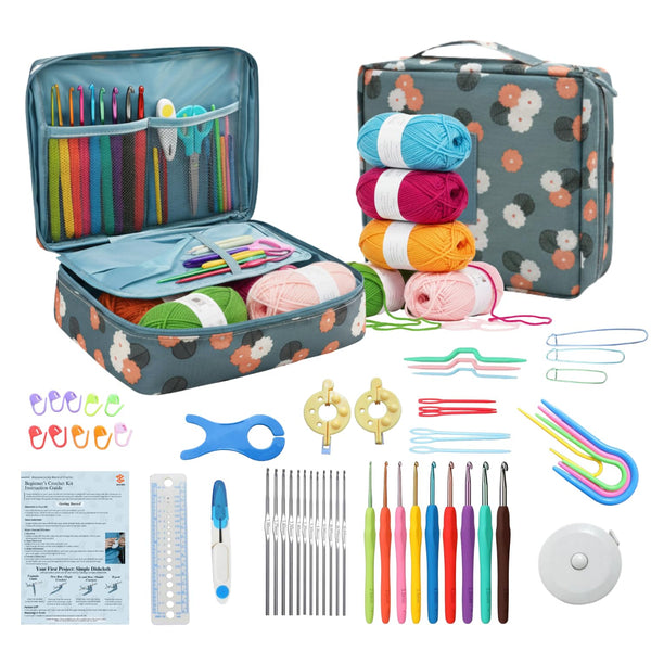 Crochet Kit For Beginners Adults & Kids | 52Pcs Crochet Hooks Set With ...