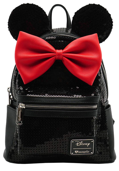 Loungefly Disney Minnie Mouse Black Sequin Womens Double Strap Shoulde ...