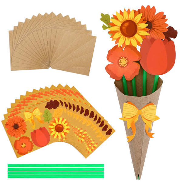JULBEAR 25 Sets Fall Craft Kits, DIY Flower Bouquet Crafts with Kraft – Slickpurchase