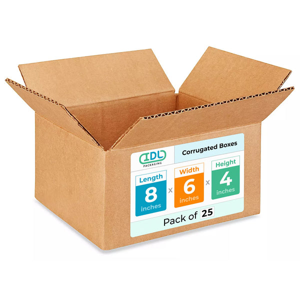 Small Moving & Shipping Boxes 8L x 6W x 4H (25-Pack) - Extra Strength ...