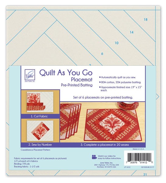 June Tailor Quilt As You Go Placemats Patterns Casablanca, Natural, 6 ...