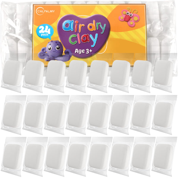 CALPALMY Air Dry Clay (8.5oz), Bulk 24-Pack White Moldable Foam Clay ...