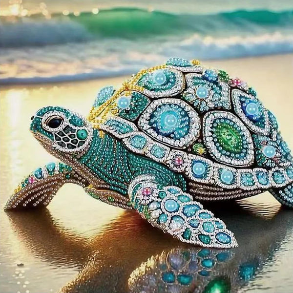 Sea Turtle Special Shape Diamond Painting Kits For Beginner,Crystal Rh ...