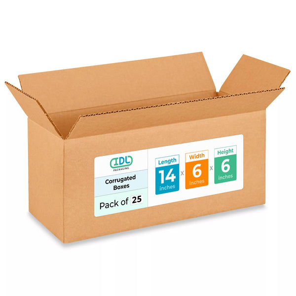 Medium Moving & Shipping Boxes 14L x 6W x 6H (25-Pack) - Extra Strengt ...