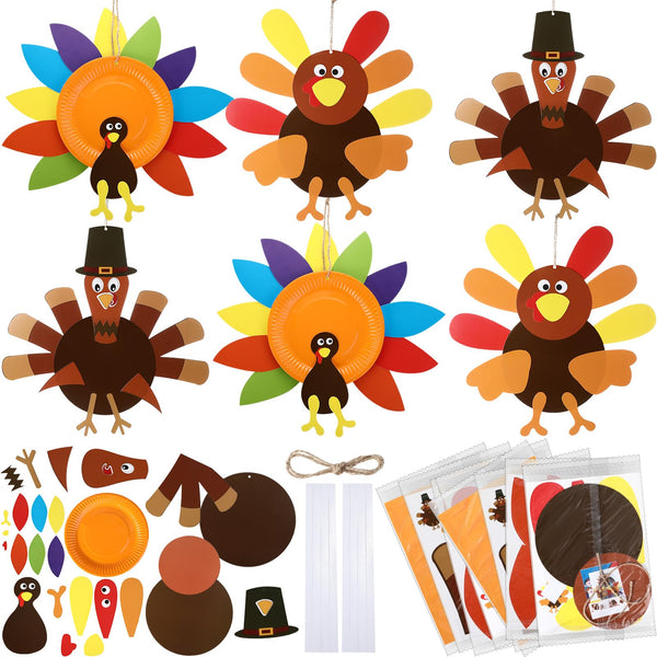 Harloon 6 Set Thanksgiving Turkey Craft Kits for Kids DIY Make a Turke ...