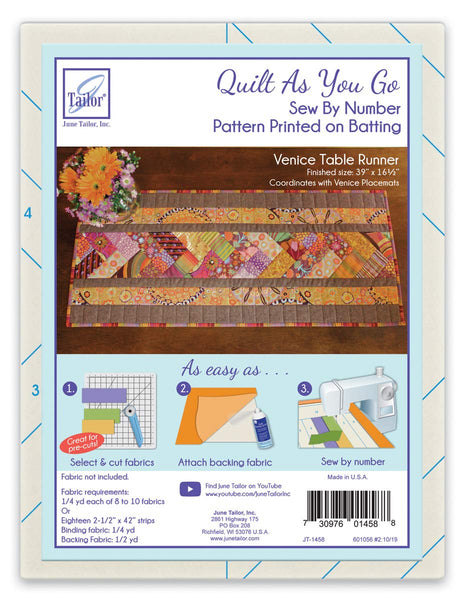 June Tailor Quilt As You Go Table Runner Quilt Pattern Venice ...