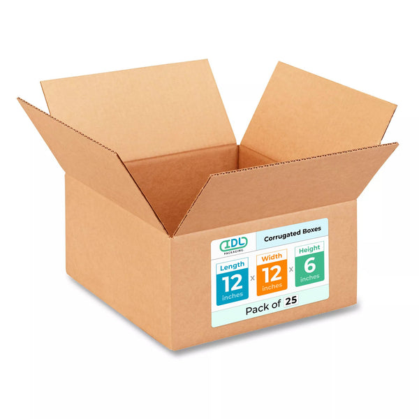 Medium Moving & Shipping Boxes 12L x 12W x 6H (25-Pack) - Extra Streng ...