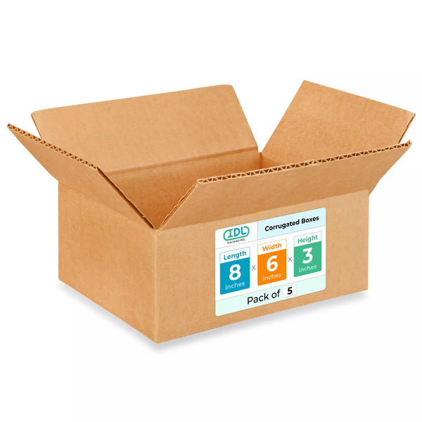 Small Moving & Shipping Boxes 8 x 6 x 3 inches (5-Pack) - Extra Streng ...