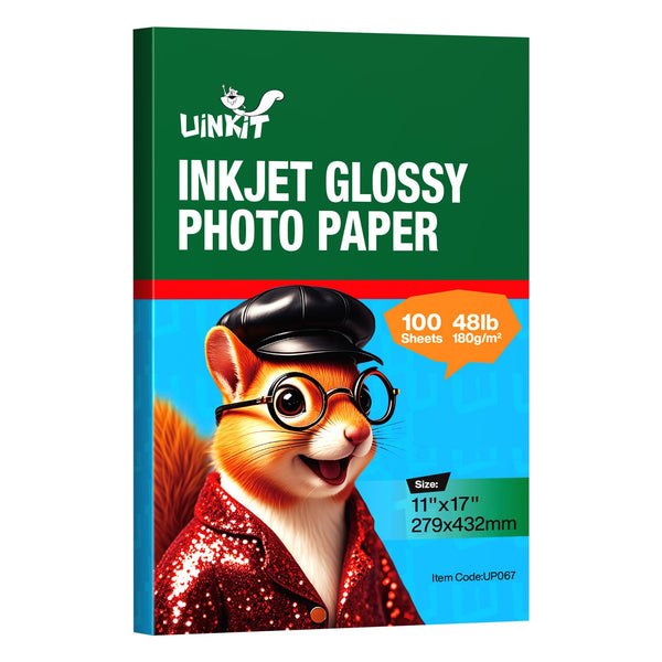 Uinkit Glossy Photo Paper 11x17 Inches 100 Sheets - Inkjet Printer Pap ...