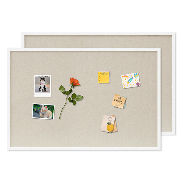 DAHAPYBOO Cork Board with Linen White 2Pack,Bulletin Board 36x24 Hangi ...