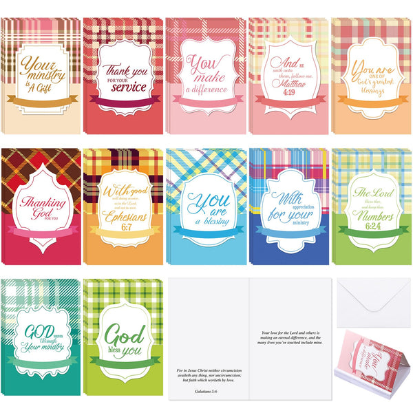 Gersoniel 36 Sets Pastor Appreciation Cards With Envelopes Christian M ...