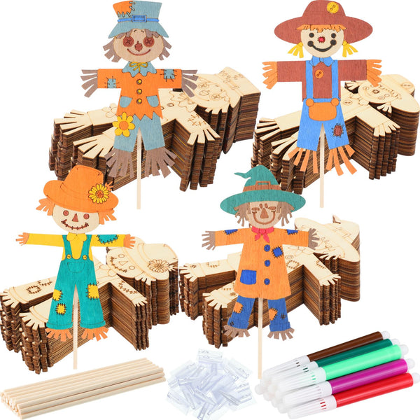 Blueweenly 24 Pcs Fall Scarecrow Painting Craft Kits for Kids DIY Scar ...