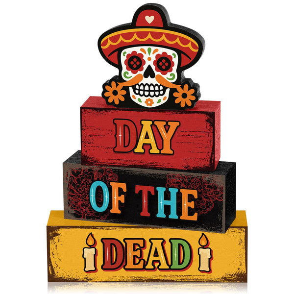 Yuntau 4 Pcs Day Of The Dead Decorations Dia De Los Muertos Table Cent ...