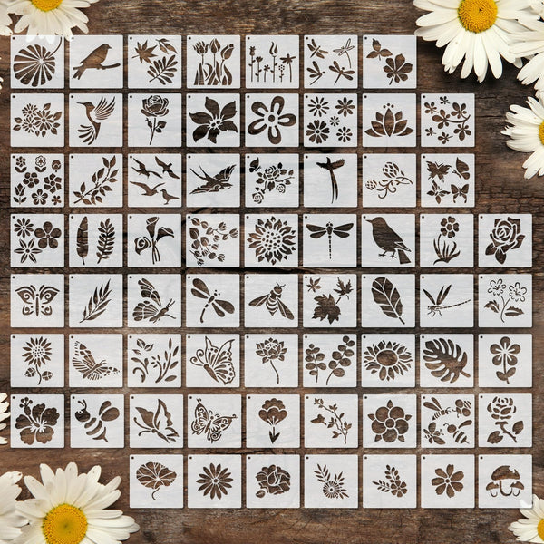 66 Pcs Small Stencils for Crafts Reusable 3 Inch Stencils for Painting ...