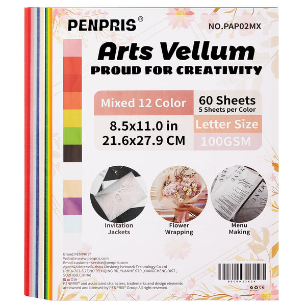70 Sheets Transparent Vellum Paper - 8.5 x 11in 100GSM Translucent Mat ...