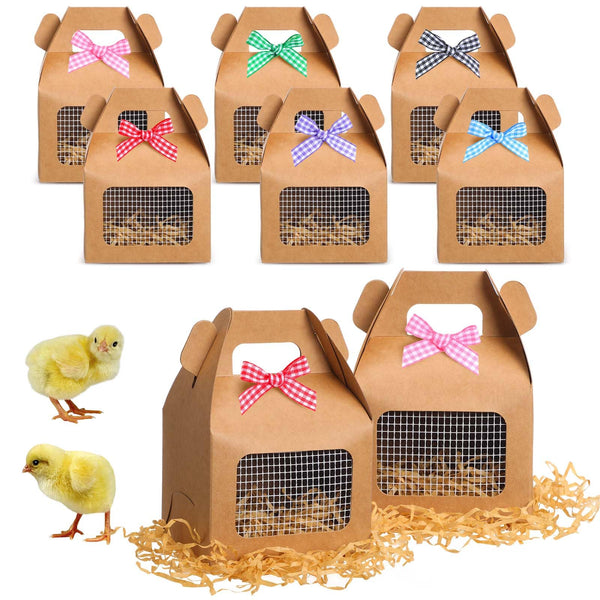 Maitys 6 Pcs Chicken Party Favor Boxes Foldable Chicken Box With Raffi ...