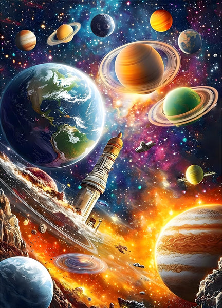 Ohhvvow 5D Earth & Planets Diamond Art Kit for Adults, 12x16 Inch Sola ...