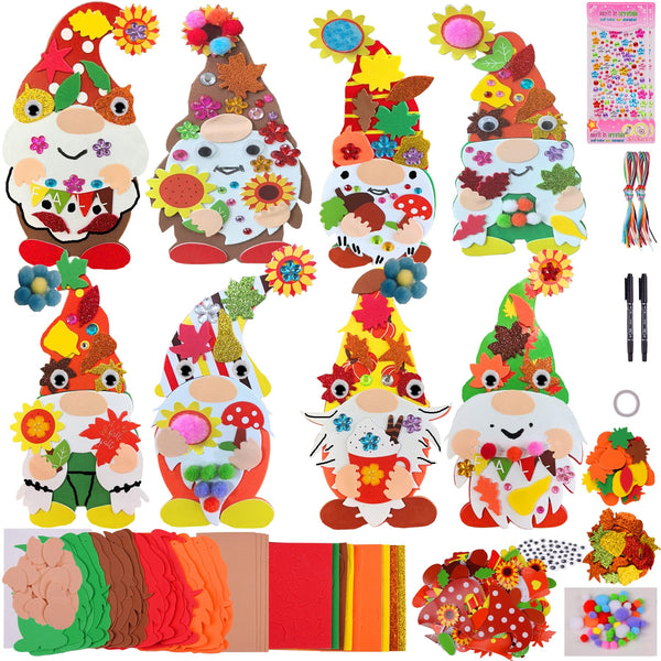 24 Sets Fall Gnome Crafts Kits for Kids,DIY Fall Harvest Gnomes Orname ...